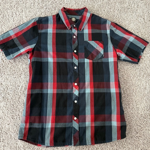 Element | Shirts | Element Mens Plaid Shirt Red And Blue | Poshmark